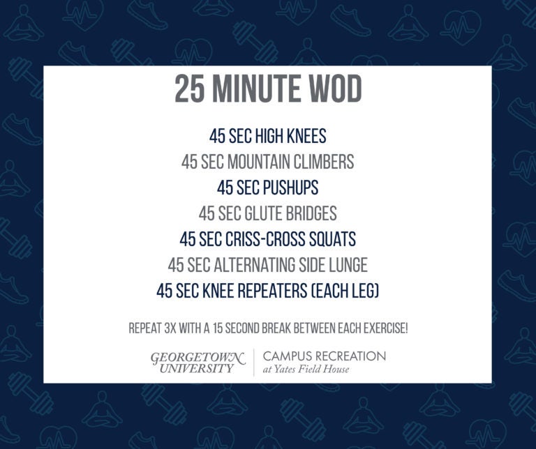 Written Workout of the Day | Recreation | Georgetown University