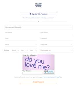 Creating A Free IMLeagues Account | Recreation | Georgetown University