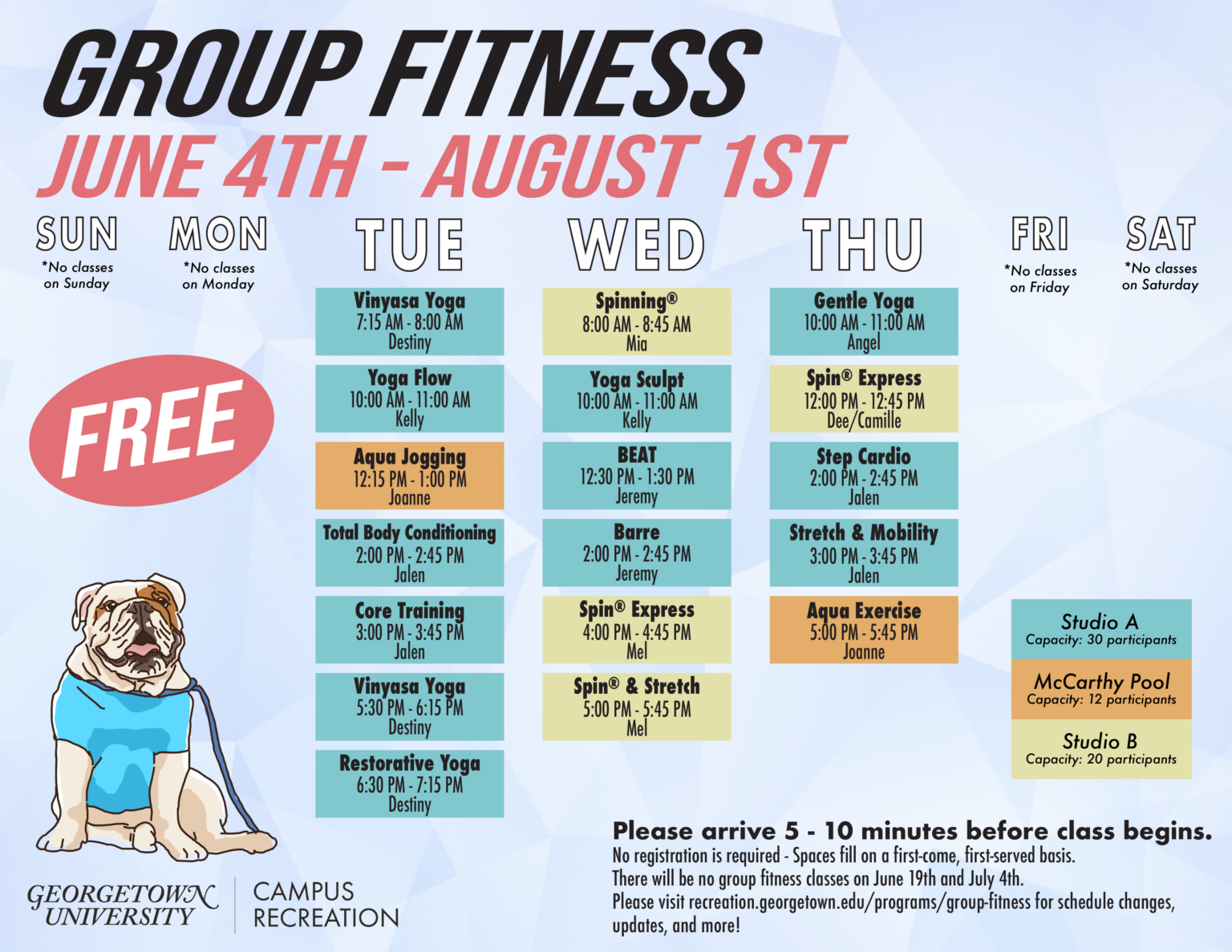 Group Fitness | Recreation | Georgetown University